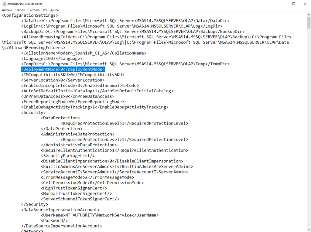 Cambiar el Tipo de Modelo de Analysis Services Instalado – visOal
